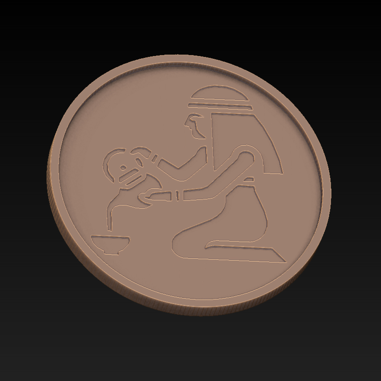 Coaster Storage with Ancient Egyptian Motifs and 4 Coasters by Qu3D 3D ...