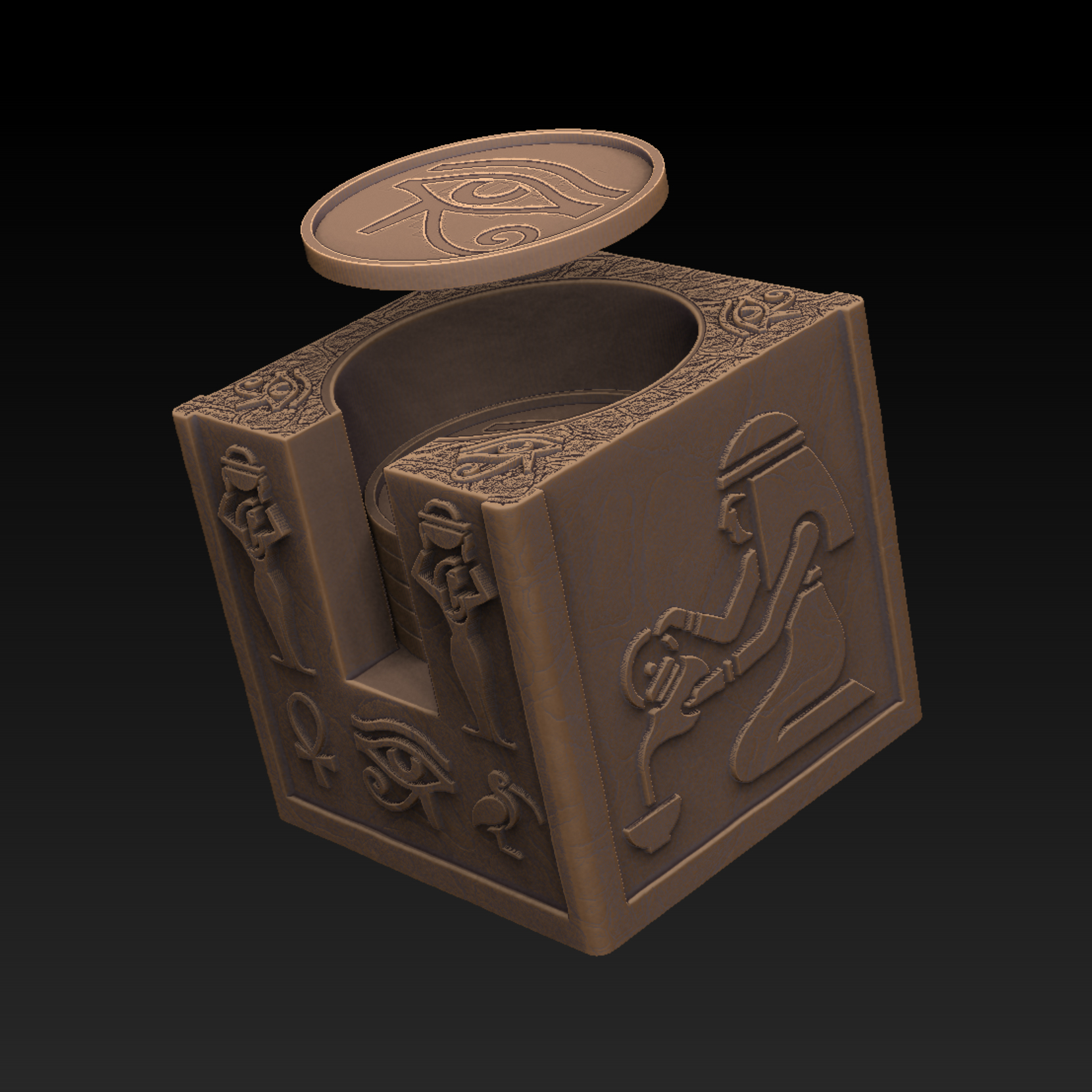Coaster Storage with Ancient Egyptian Motifs and 4 Coasters by Qu3D 3D ...