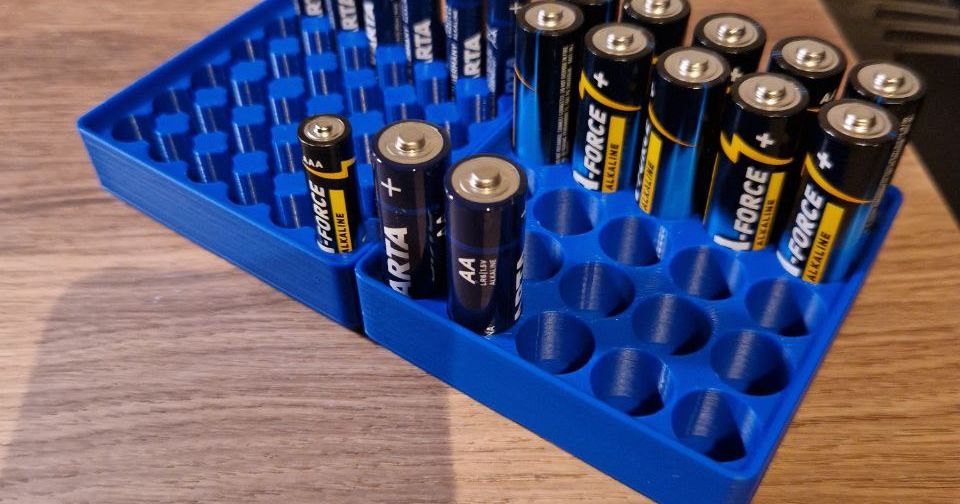 Gridfinity AAA 2x2 battery holder by L44RS | Download free STL model | Printables.com