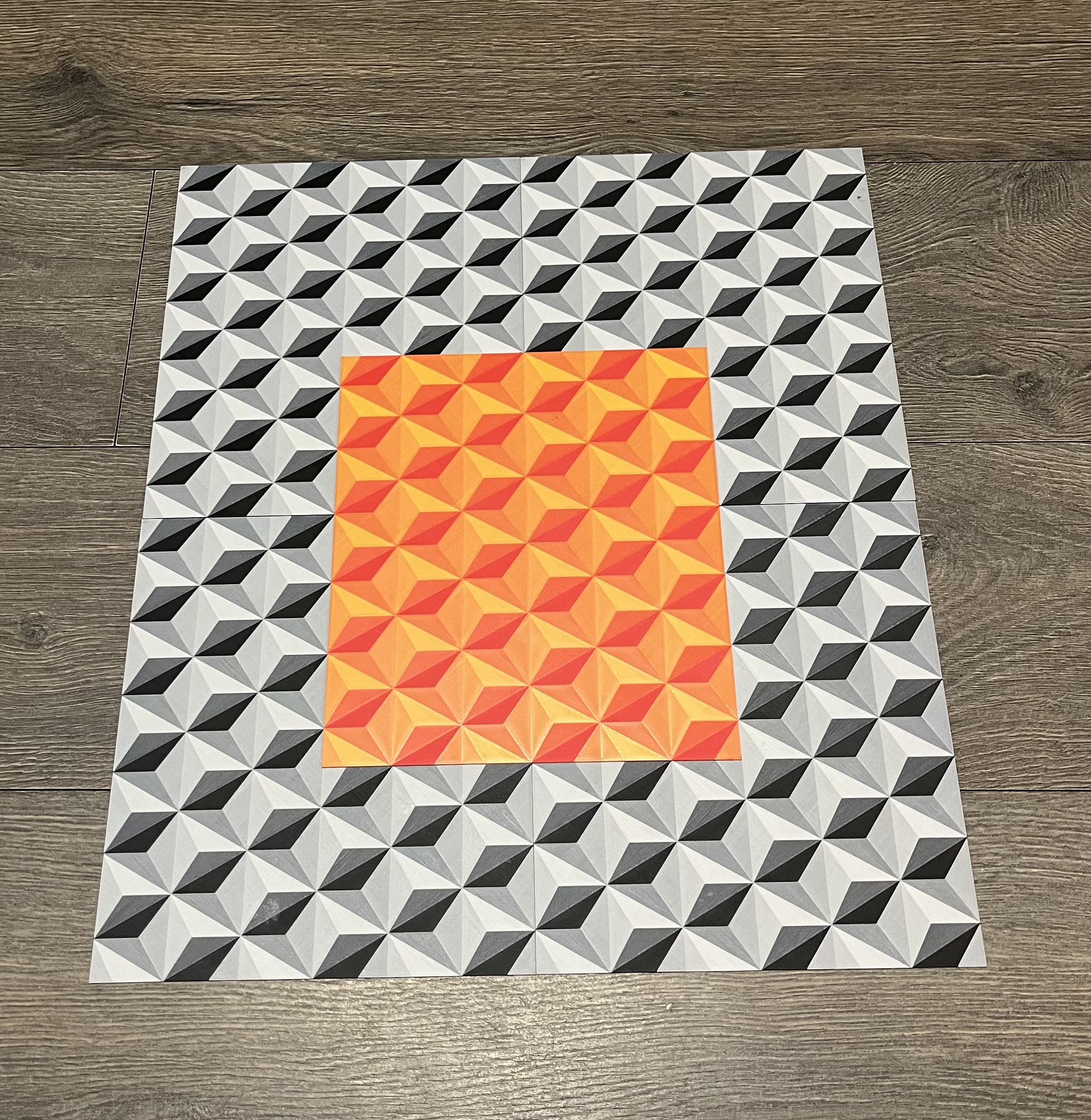 Isometric Cube Seamless wall art (Filament Painting) by Ian Smalley ...