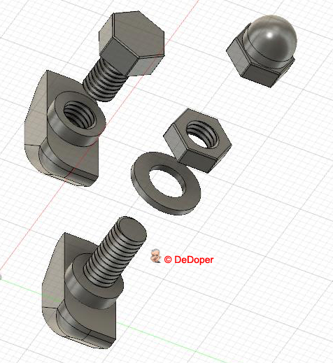 T-Nut T-Bolt and more for aluminum 3030 profiles by Dedoper | Download ...
