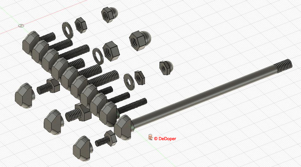 T-Nut T-Bolt and more for aluminum 3030 profiles by Dedoper | Download ...