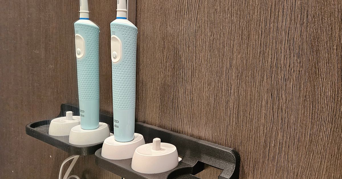 Oral-B Toothbrush Wall Mount 1 to 4 toothbrushes by CDoucet | Download ...