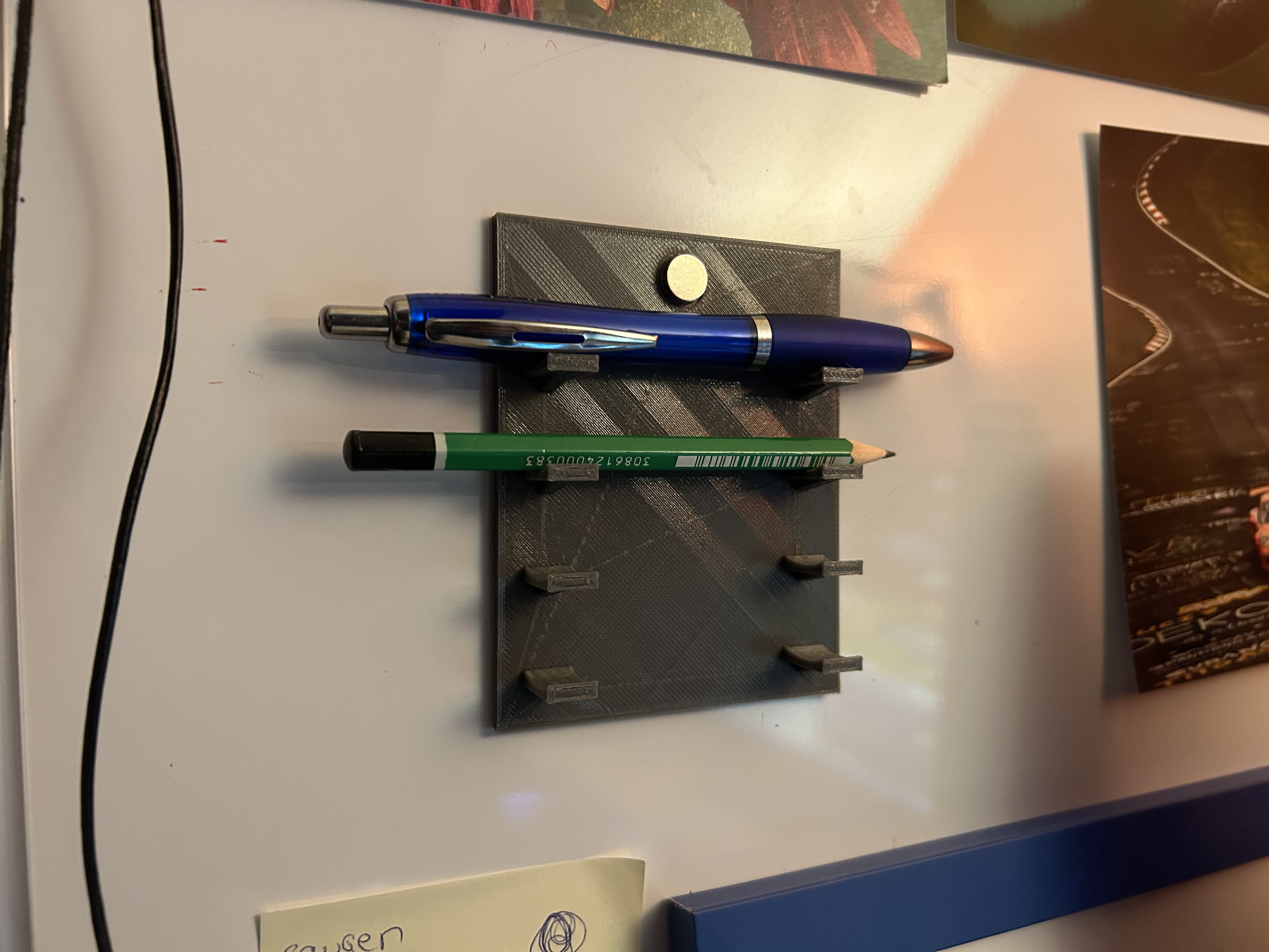 Magnet pen holder which holds up to 4 pens by Fischstab | Download free ...