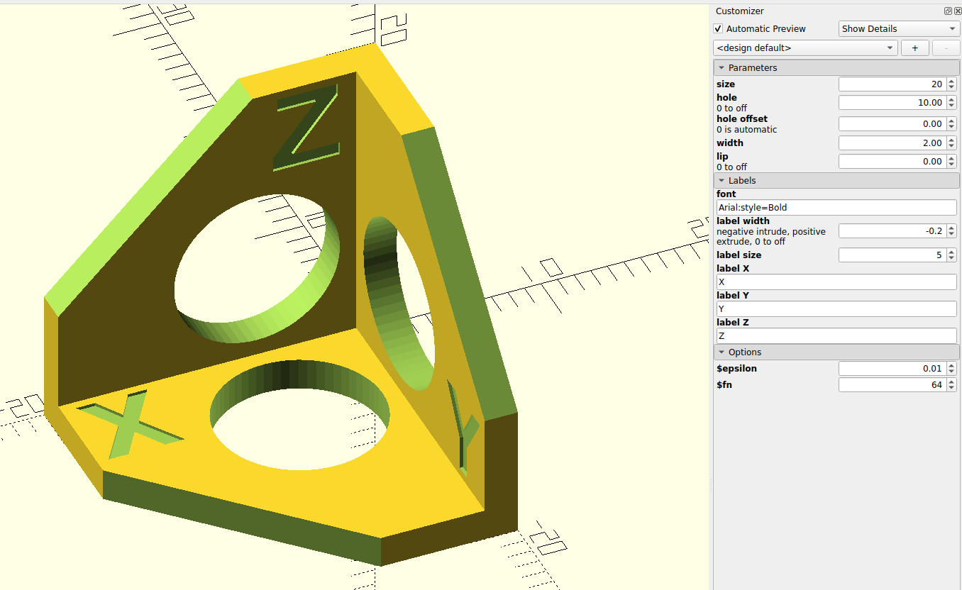 XYZ Test - Corner Bracket Customizer by orgoj3d | Download free STL ...