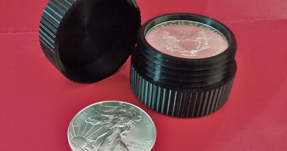 Silver Bullion Coin Container by BaumanS | Download free STL model ... Silver Bullion Coin Container by BaumanS | Download free STL model ...