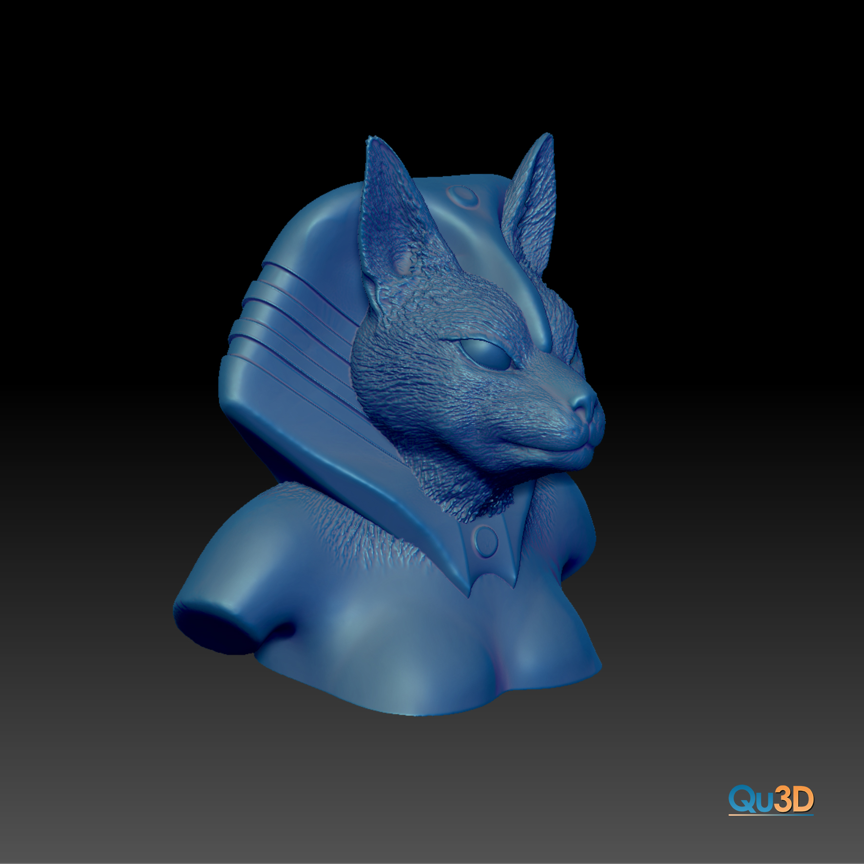 Bastet Cat Goddess Bust by Qu3D 3D-Design Art | Printables Store
