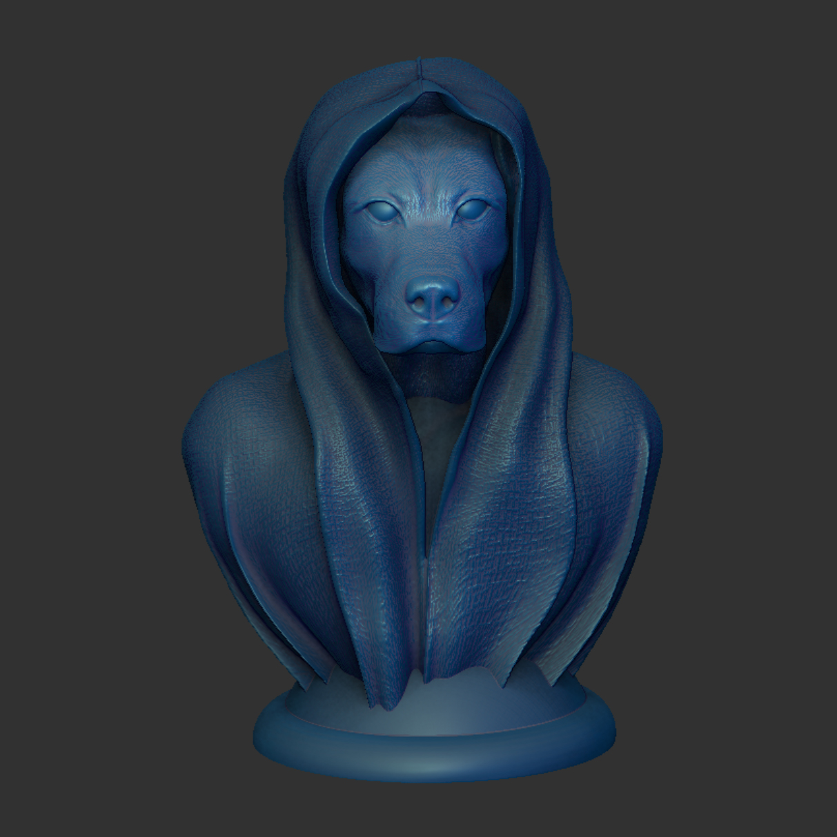 Labrador with Cape, Bust, Pedestal by Qu3D 3D-Design Art | Printables Store