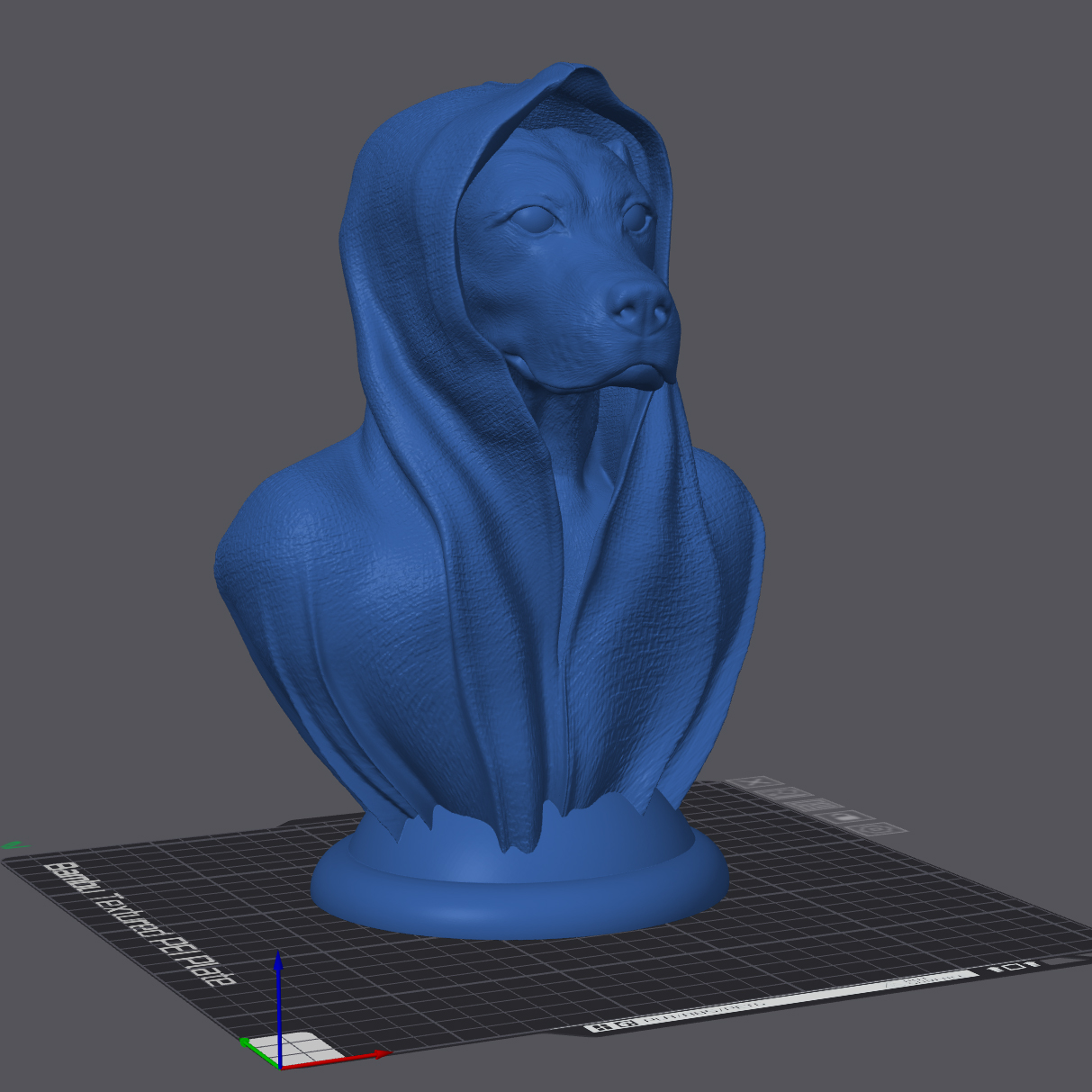 Labrador with Cape, Bust, Pedestal by Qu3D 3D-Design Art | Printables Store