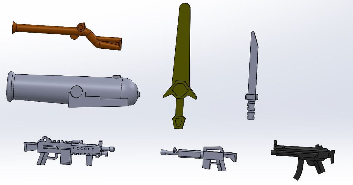 Lego weapons pack by Paolo | Download free STL model | Printables.com