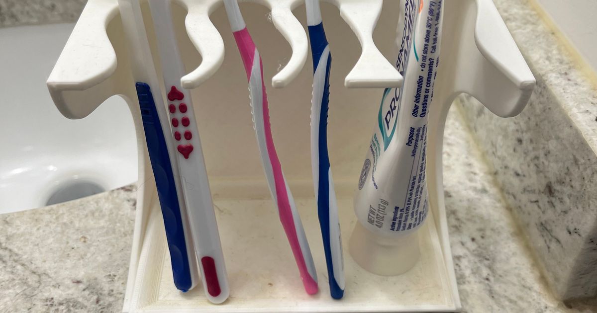 Simple toothbrush rack by bmccarthy321 | Download free STL model ...