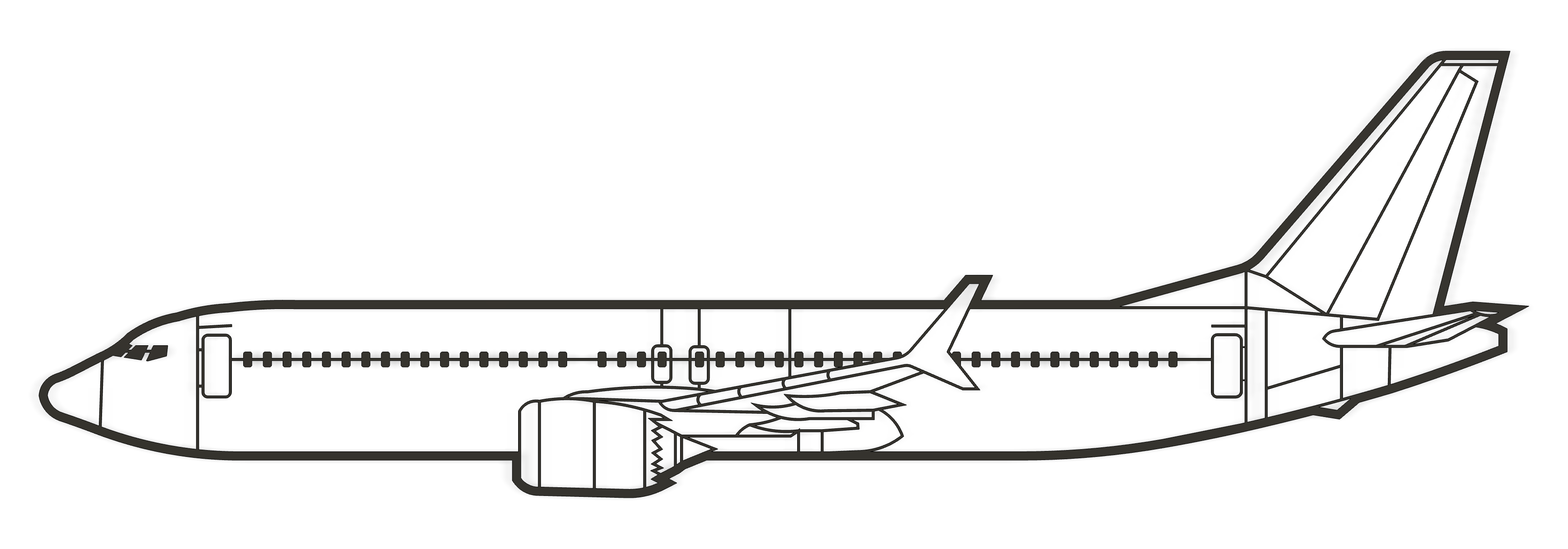 737 Max- Side View - Silhouette v2 by Chris D | Download free STL model ...