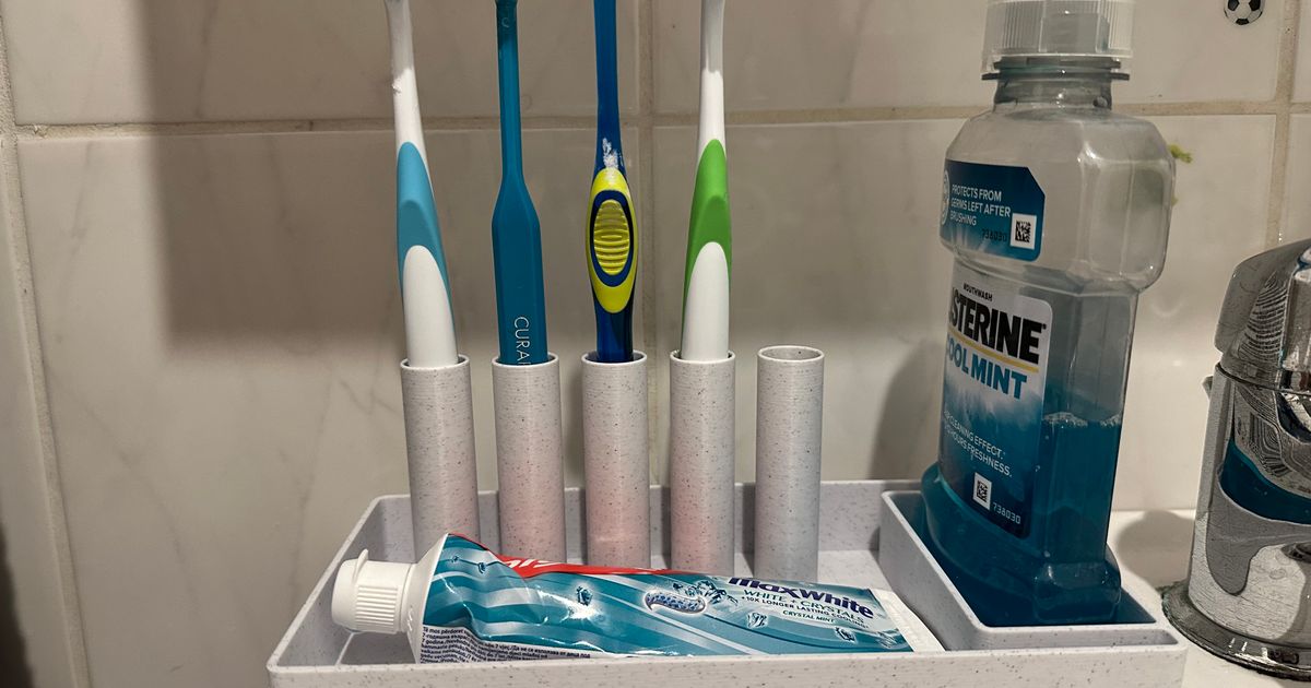 Simple toothbrush/toothpaste organiser by cochrac | Download free STL ...