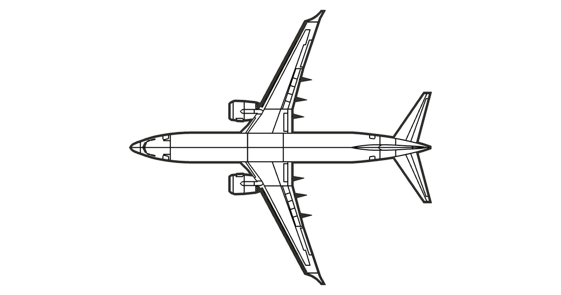 737 Max - Top View - Silhouette by Chris D | Download free STL model ...