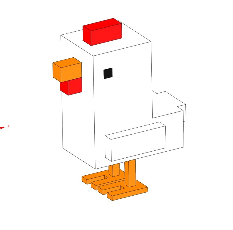 Crossy Road Chicken Multipart Multicolor by TommyUnreal | Download free STL model | Printables.com