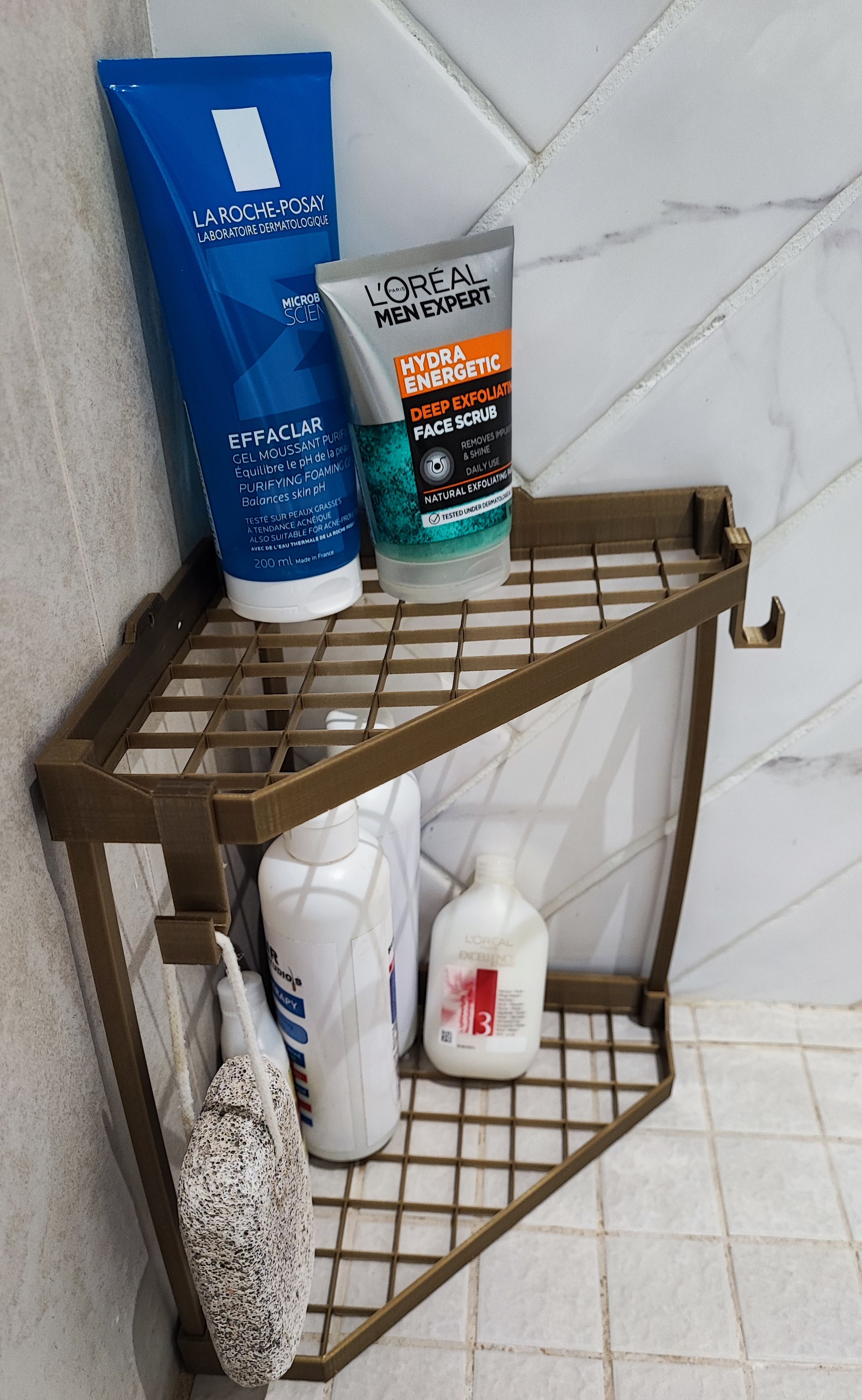 Modular Double Shelf Shower Rack by dbw_dad | Download free STL model ...