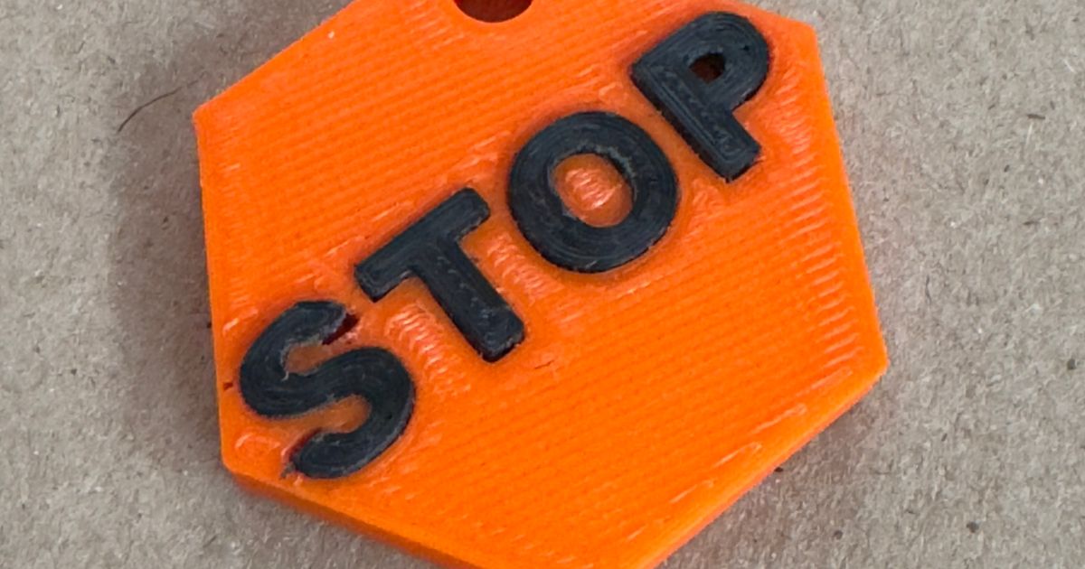 Keychain with word "STOP" like a STOP sign by MARK | Download free STL ...