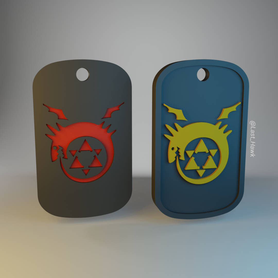 Ouroboros Dogtag Fullmetal Alchemist by Last_Hawk | Download free STL ...