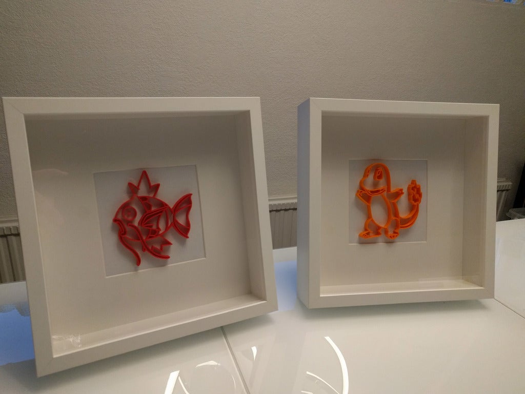 Pokemon-themed lineart for picture frame Snorlax, Charmander, Magikarp ...