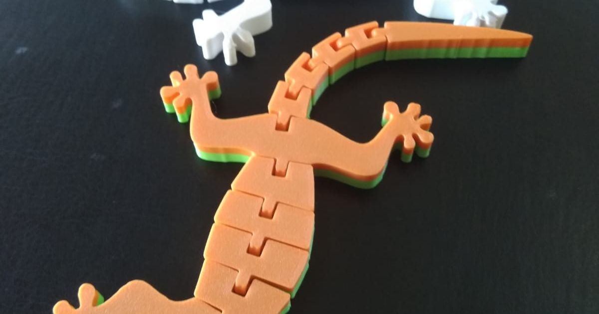 Flexi Gecko V02 - Articulated by Bruce Sutherland | Download free STL ...