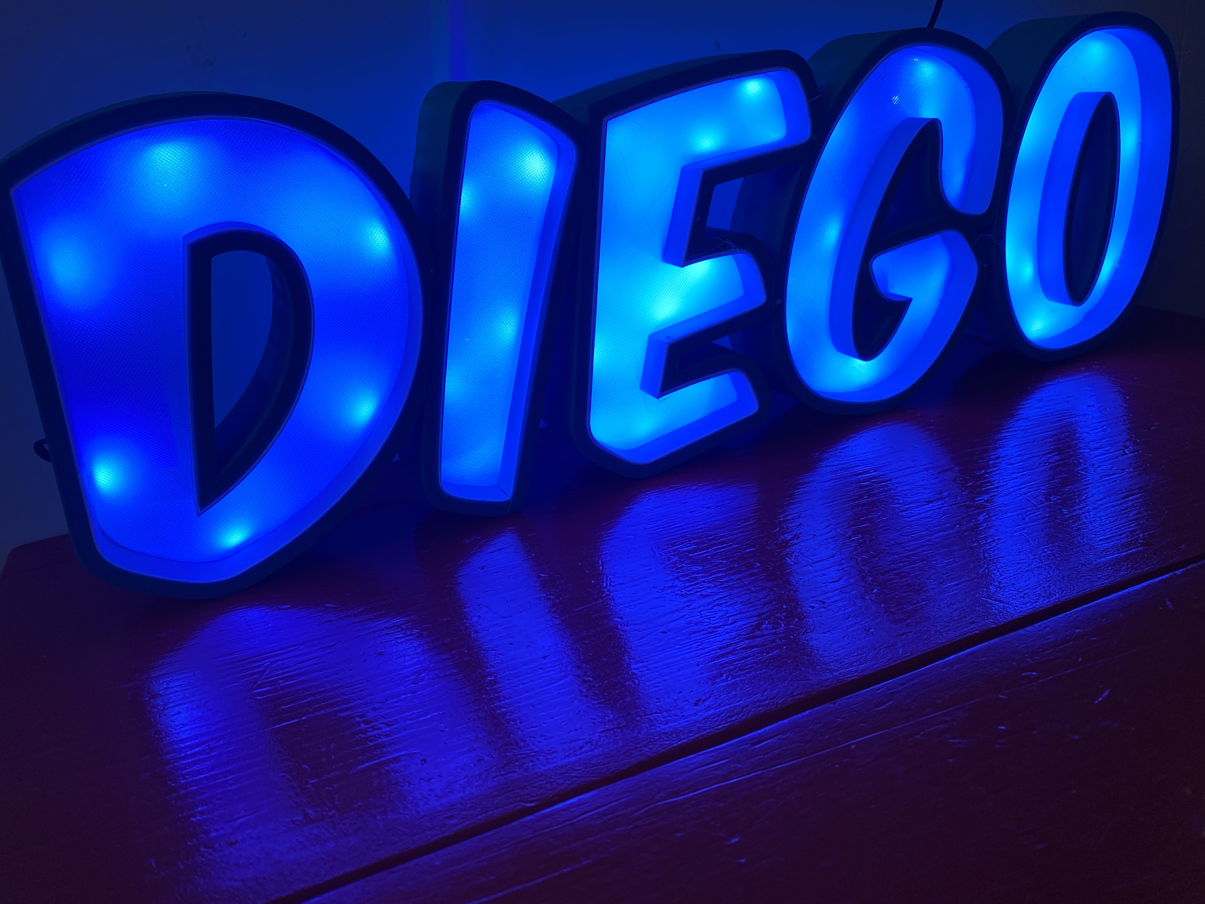 DIEGO LED Name Lamp by Sascha | Download free STL model | Printables.com