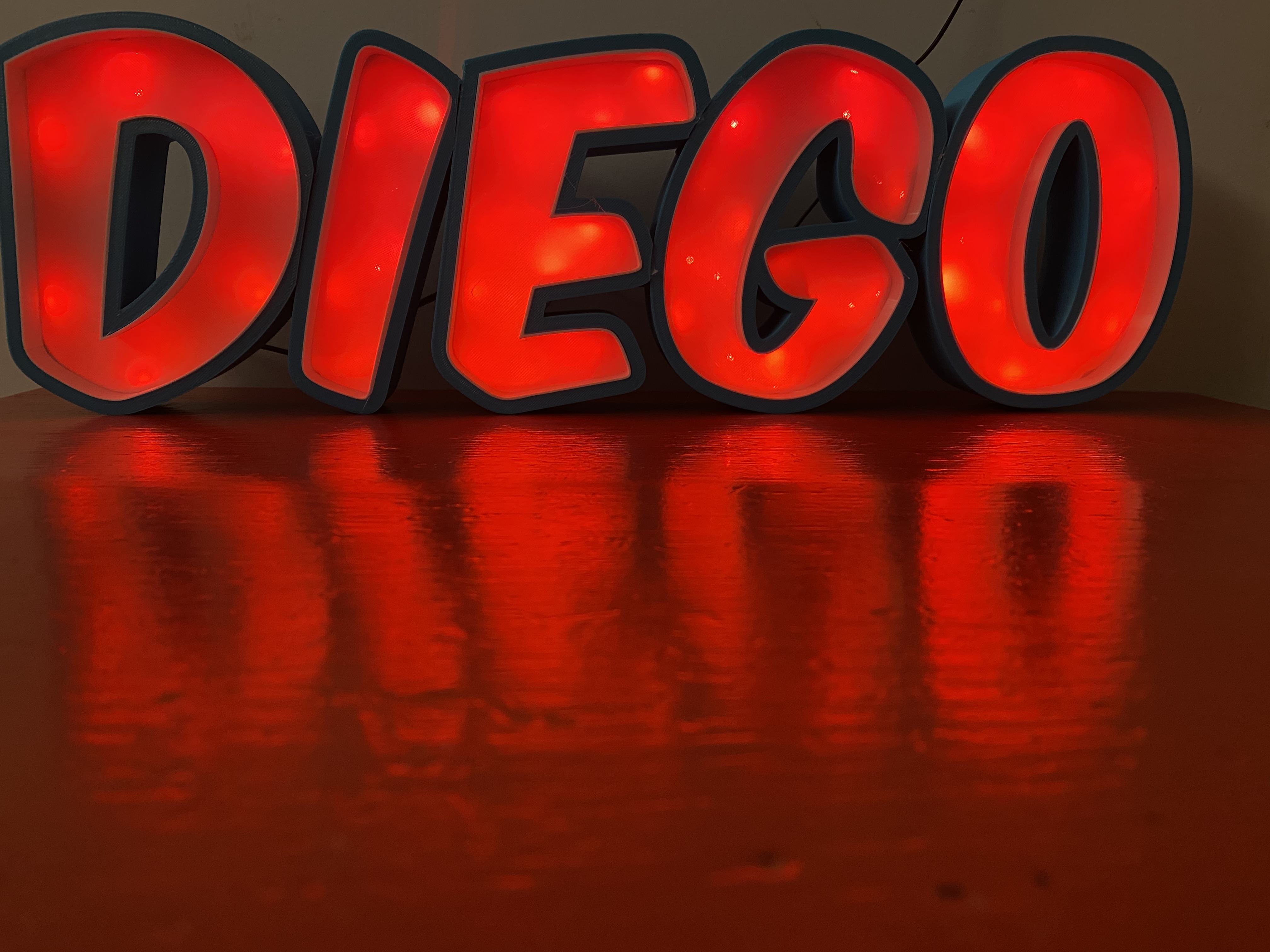DIEGO LED Name Lamp by Sascha | Download free STL model | Printables.com