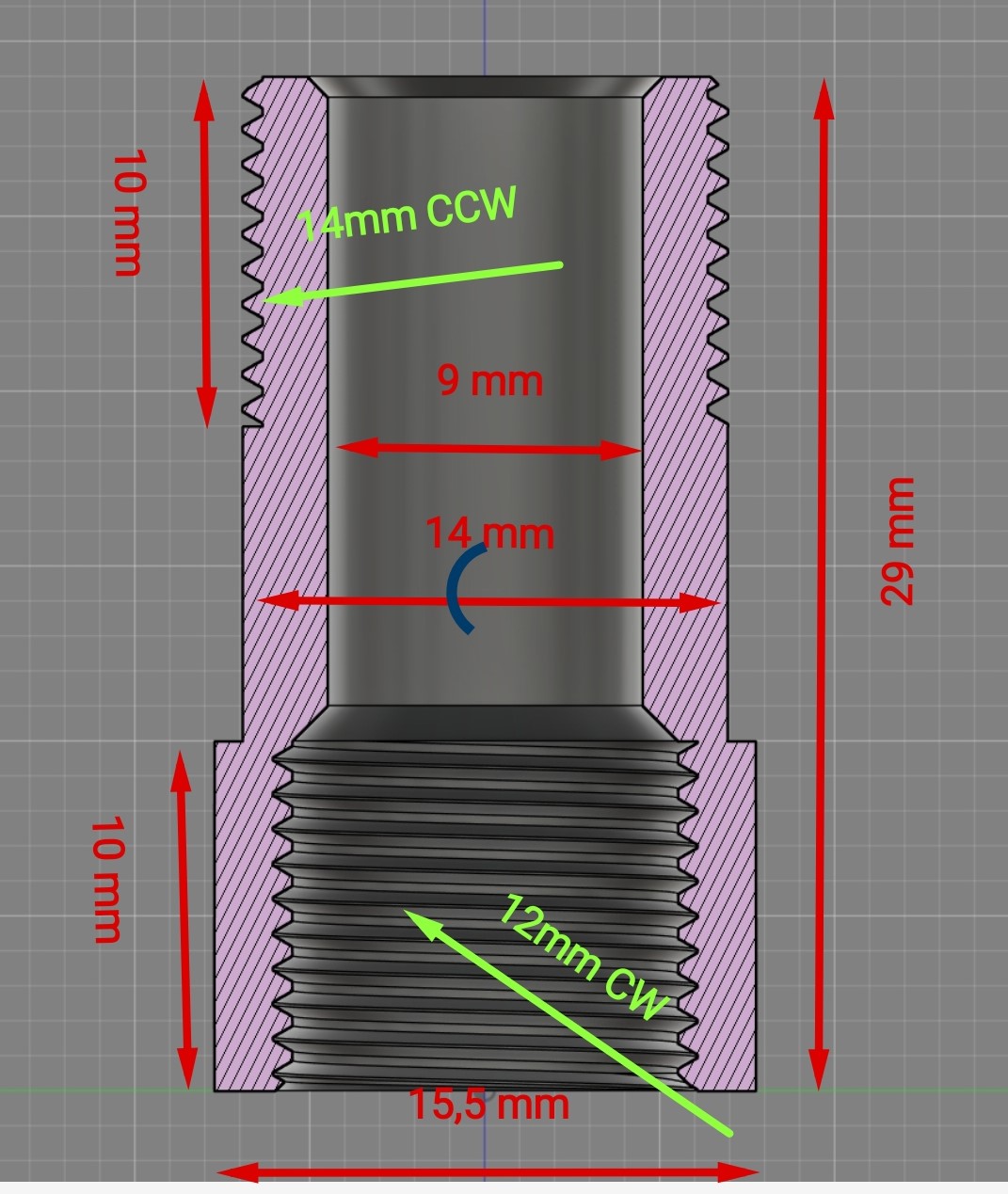 Airsoft Adapter 12mm CW to 14mm CCW by Tommmy47 | Download free STL ...