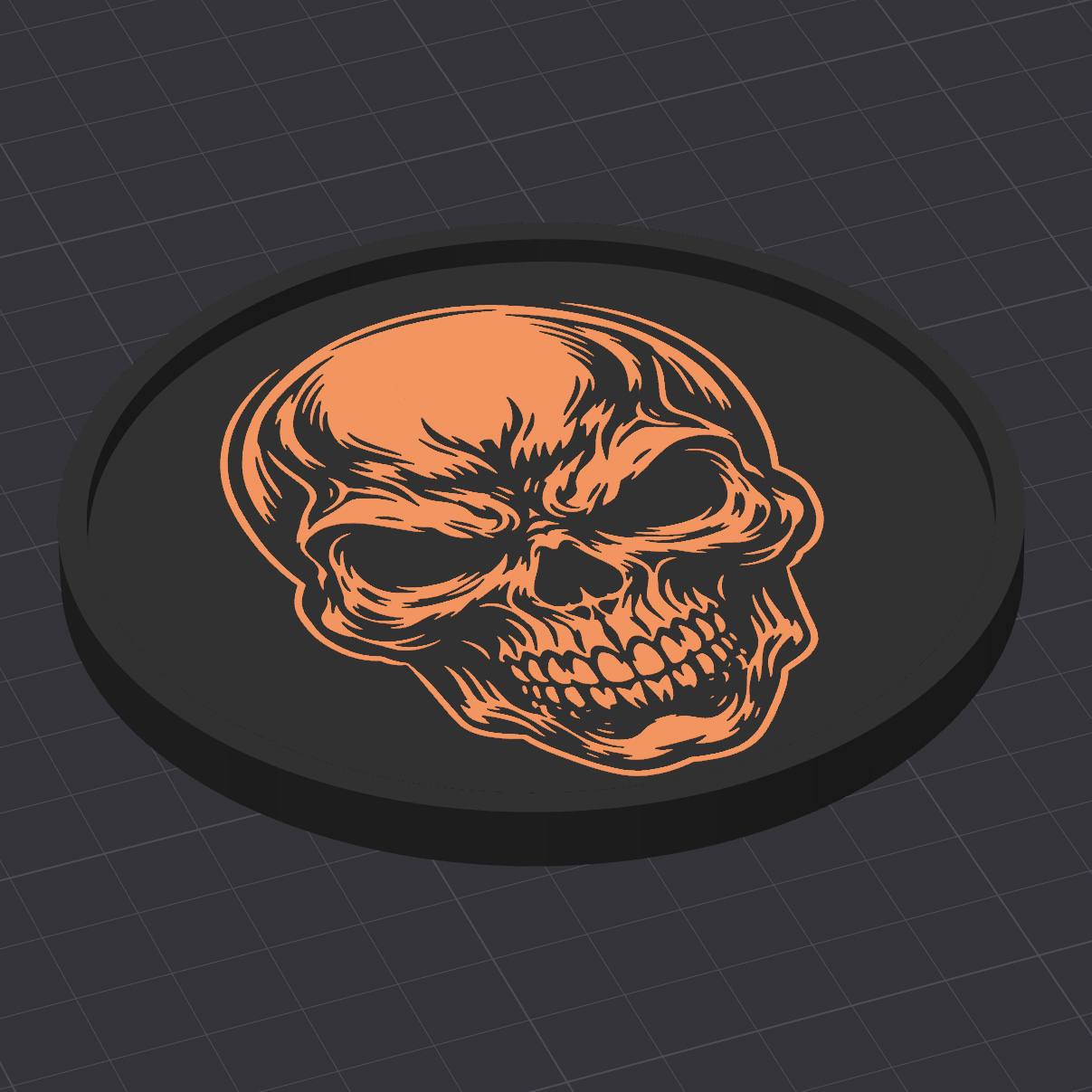 Skull coaster holder including 3 coasters in a value pack by Qu3D 3D ...