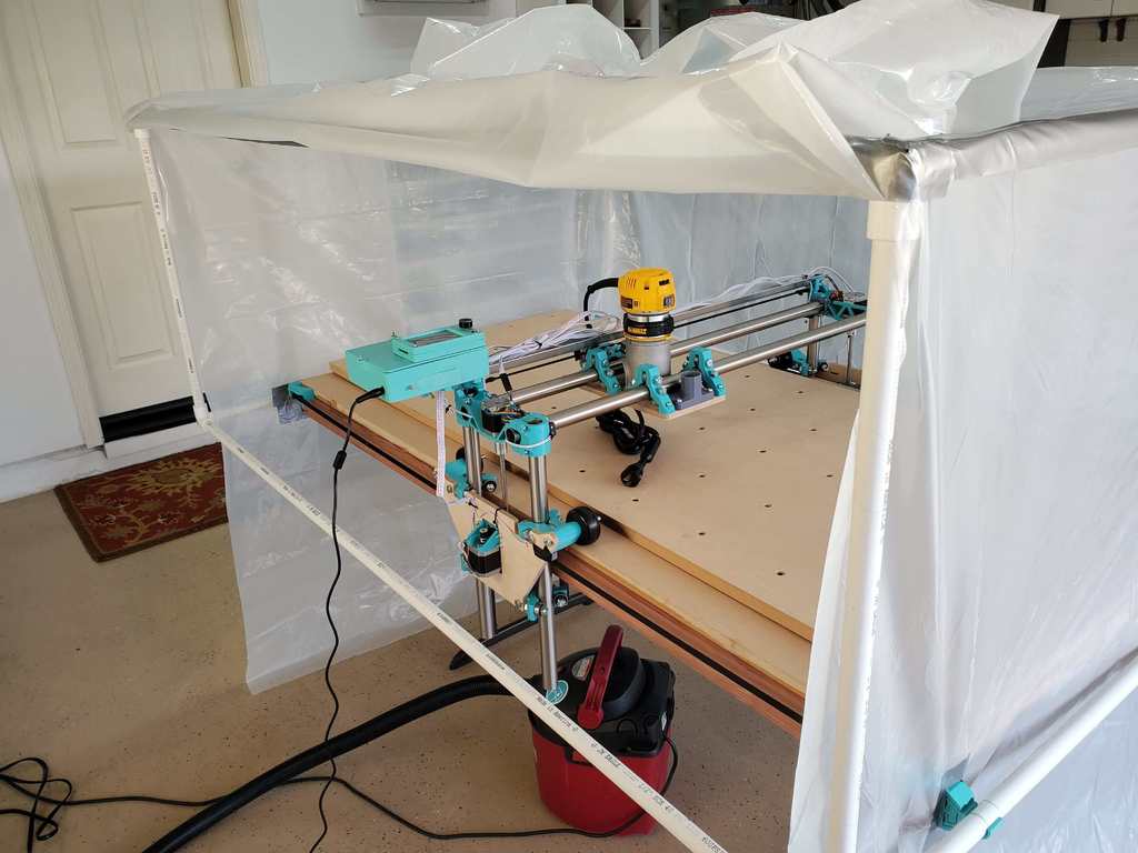 Low-Cost MPCNC (Lowrider v2) MDF Sled & PVC Dust Enclosure von VedanshG ...