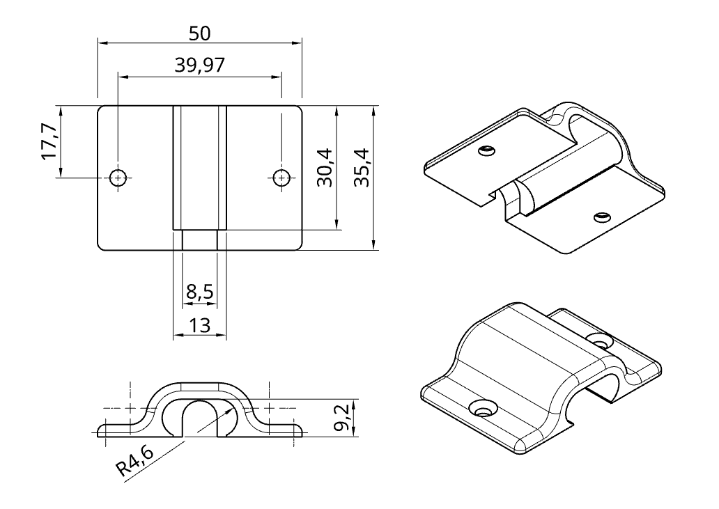 USB-A Extension Under Table Mounting Bracket by DTR9000 | Download free ...