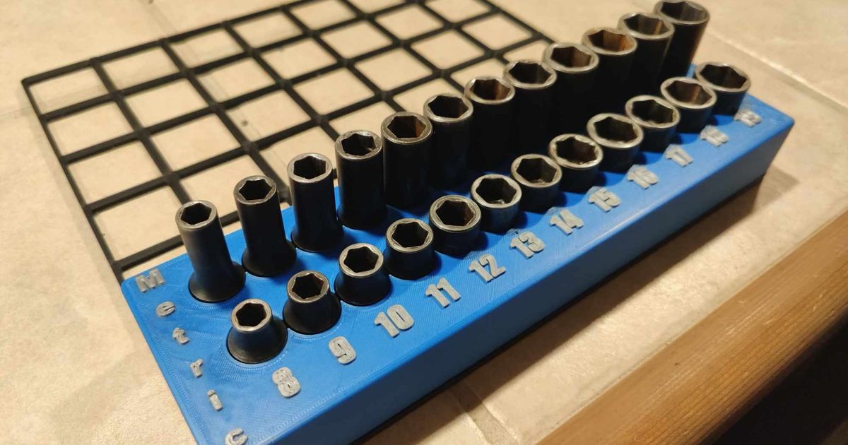 Gridifinity Matco ADV impact socket holder. 8mm-19mm by Joseph Day ...