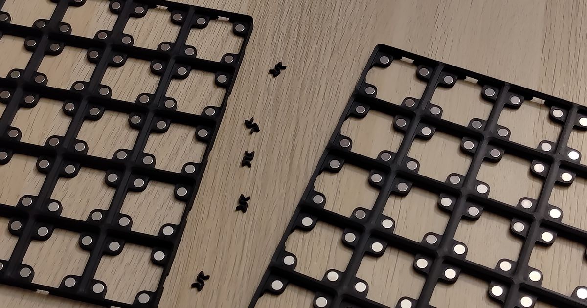 GridFinity Connecting Baseplate with press-fit magnets by Elber | Download free STL model ...