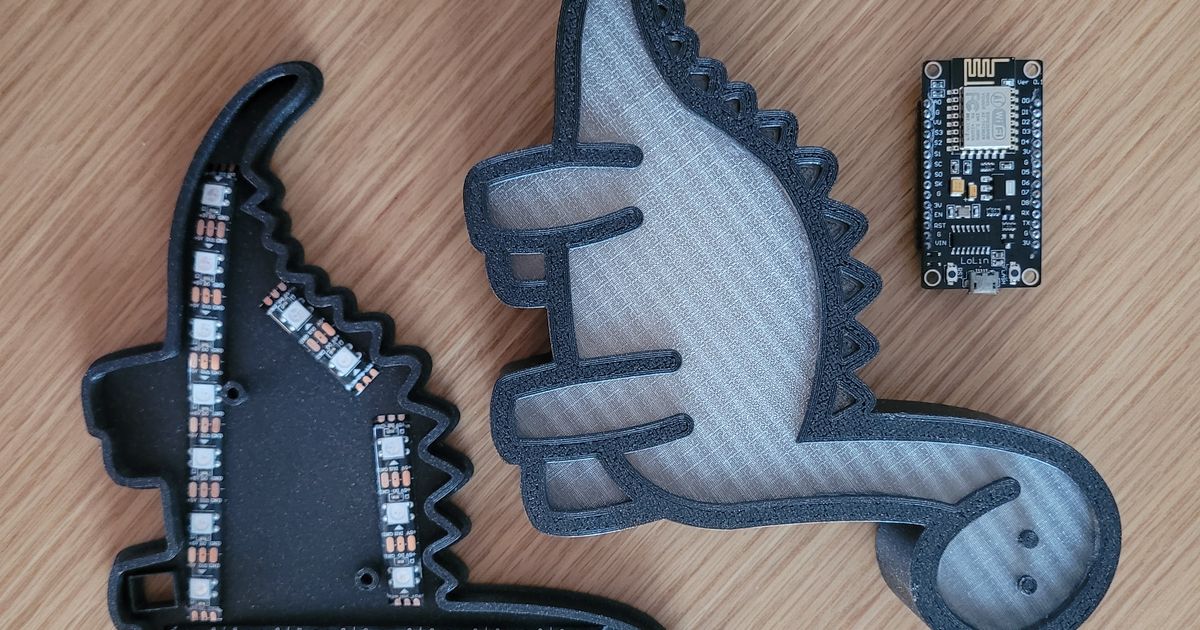 Dino Night Light (with ESP8266 Lolin V3 mount) by ricco386 | Download ...