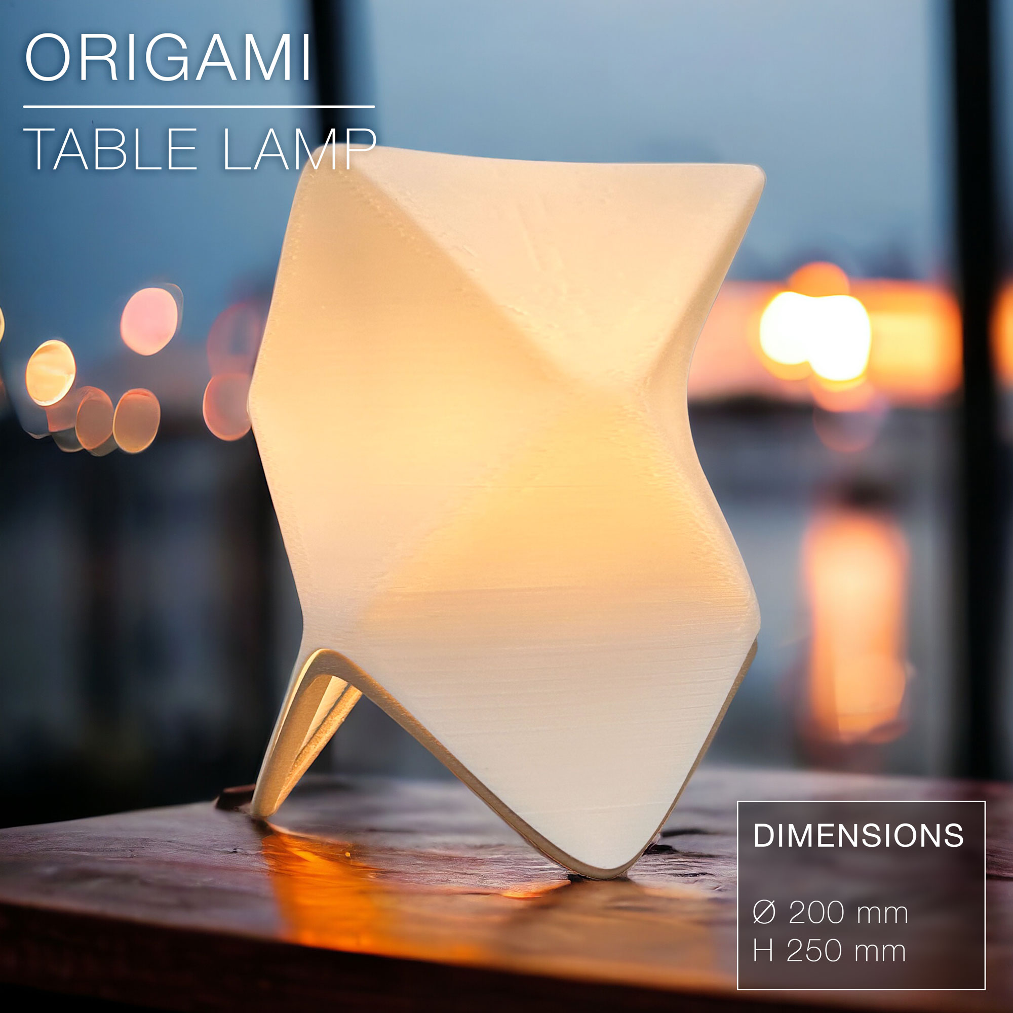 ORIGAMI | Table Lamp E14 / E27 / E26 by Charles Regaud | Printables Store