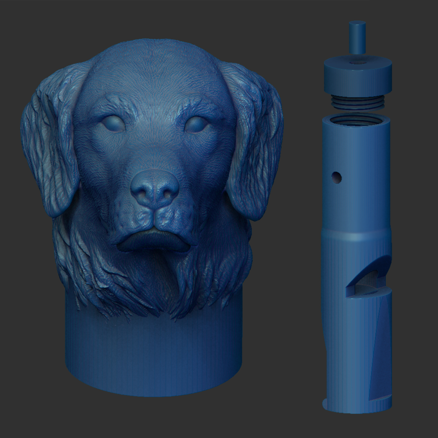 Dog Whistle - Head Design - Golden Retriever by Qu3D 3D-Design Art ...