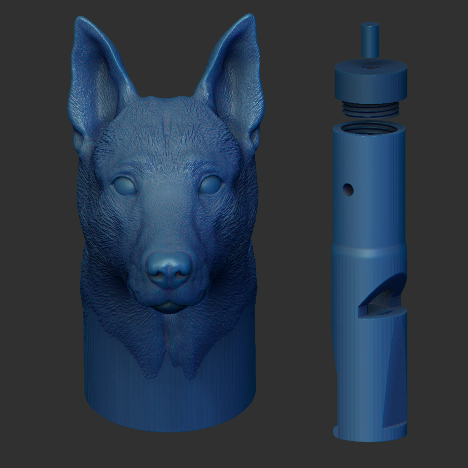 Dog Whistle - Head Design - Malinois by Qu3D 3D-Design Art | Printables ...