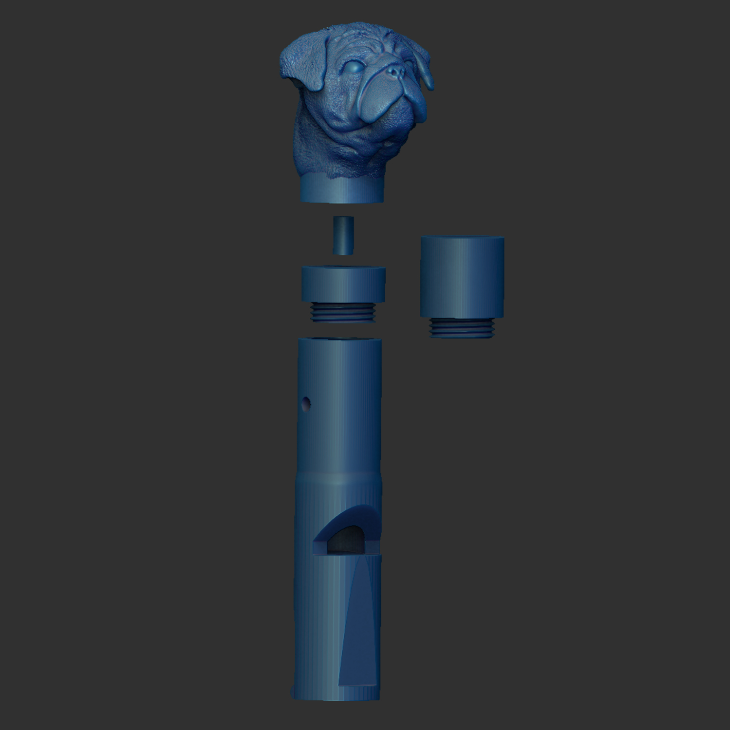Dog Whistle - Head Design - Pug von Qu3D 3D-Design Art | Printables Store