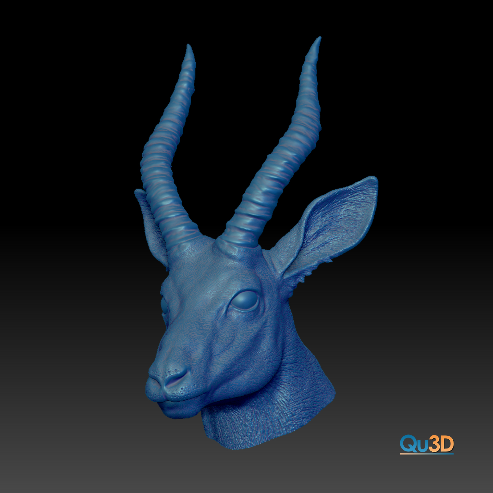Impala Antelope Portrait , Including Base + Wall Mount by Qu3D 3D ...