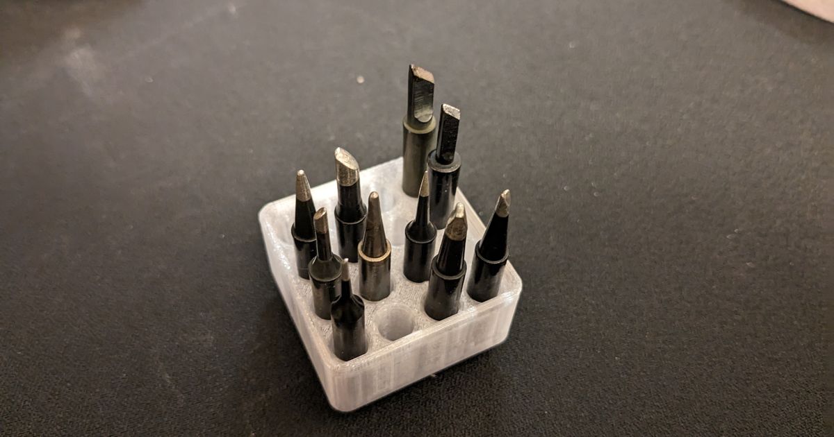 Gridfinity soldering iron tip holder with locks, 16 holes by _KaszpiR_ ...