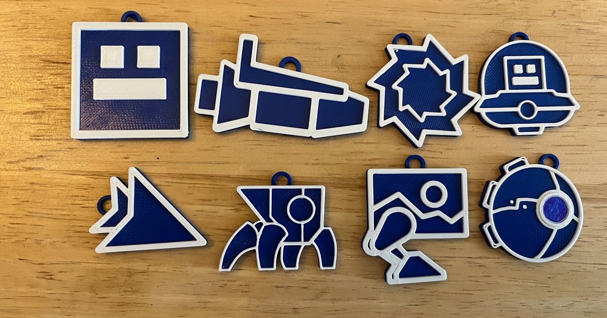 Geometry Dash Icon Keychains By Raiconic Download Free Stl Model