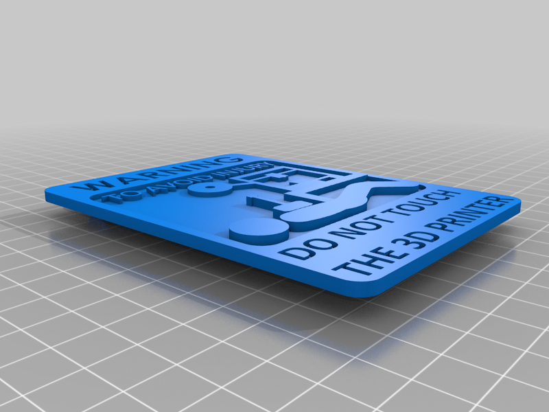 3D Printer Warning Sign (REMIXED WITH HOOK ONS) by Sam's 3D Box ...