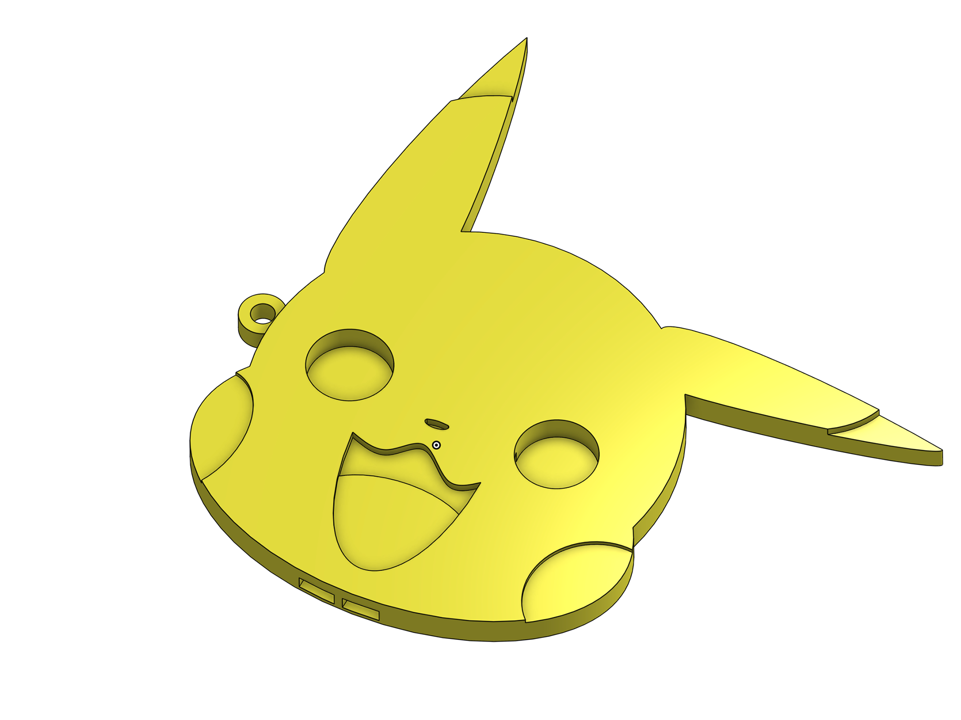 Self-defense Whistle Keychain - Pikachu by kamykaze | Download free STL ...