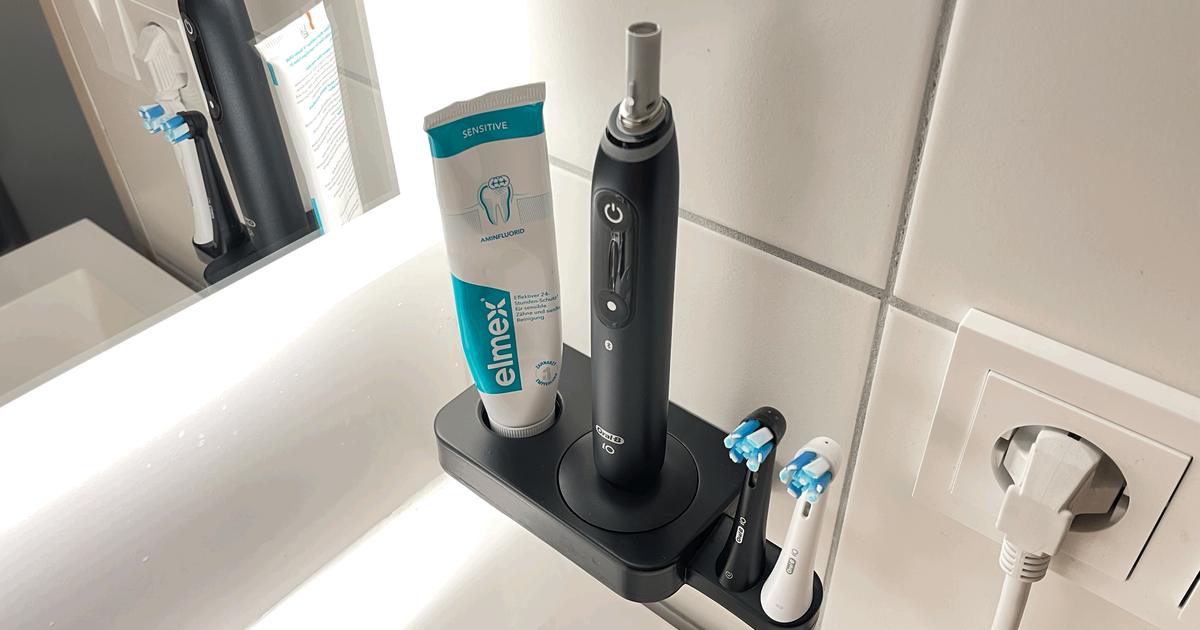 Oral B IO tooth brush holder shelve with charging station & toothpaste ...