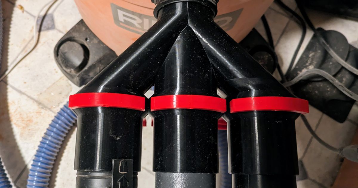 2- and 3-way splitter with blast gates for 2 1/4" shop vac (Ridgid) by ...