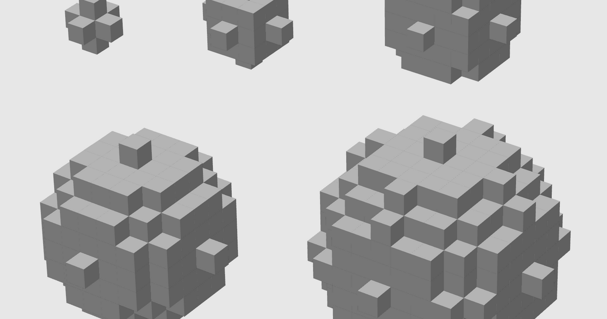 Voxel/Blocky Spheres (radius 1-12) by mosselini1 | Download free STL ...