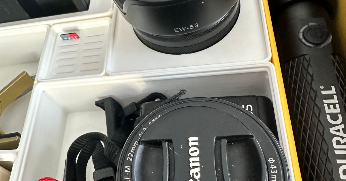 Canon EF-M lens gridfinity holder by Glueshop | Download free STL model | Printables.com