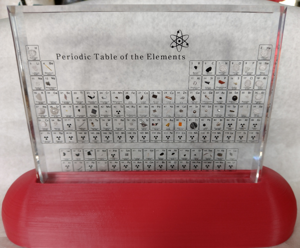 LED light stand for acrylic periodic table with real elements by ...