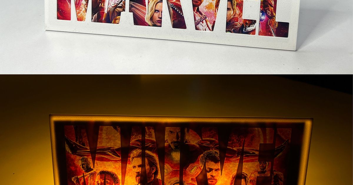 Marvel logo table top decor by akash | Download free STL model ...