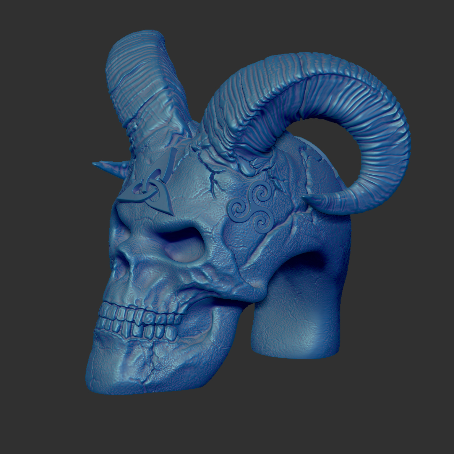 Skull Ram - Celtic by Qu3D 3D-Design Art | Printables Store
