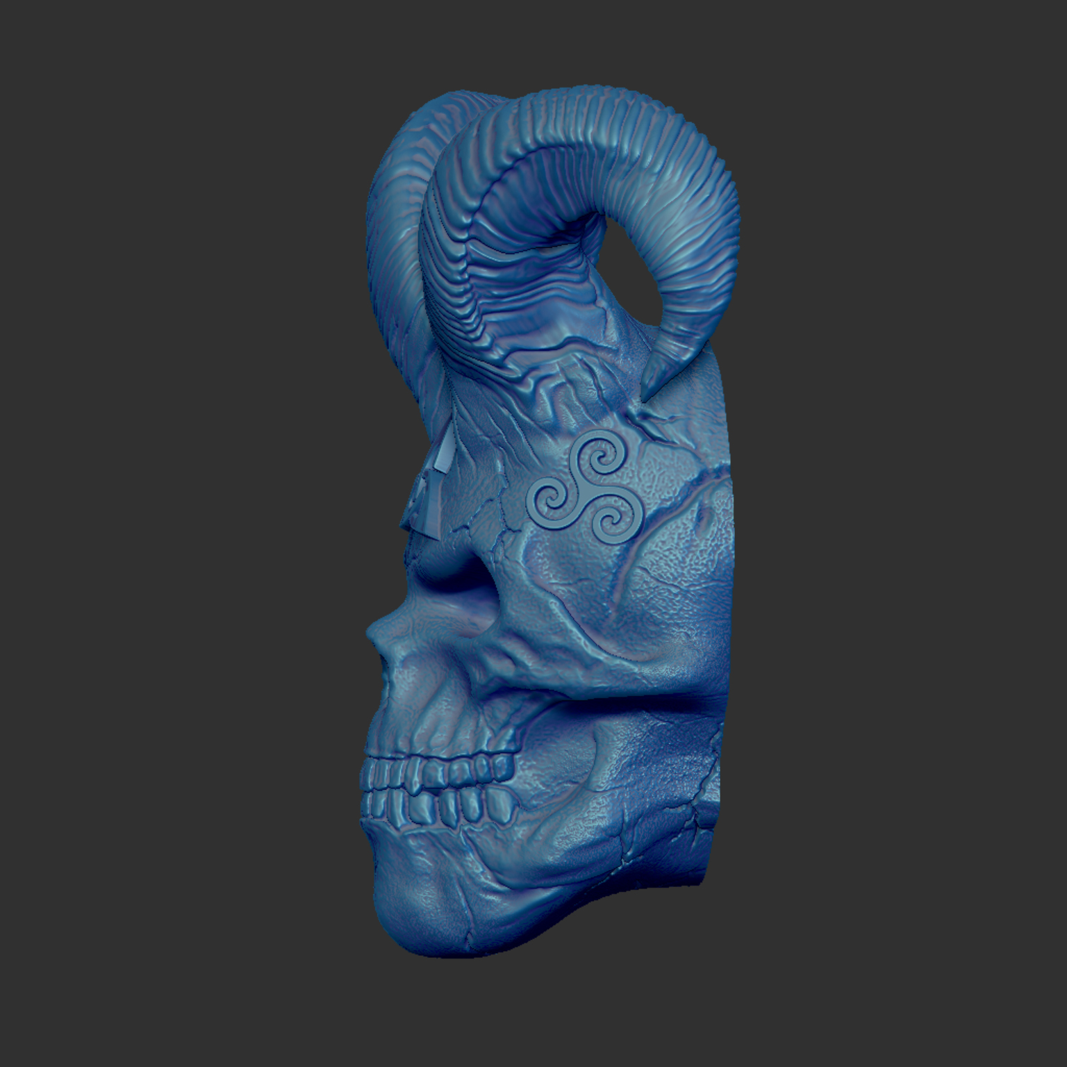 Celtic Ram Skull for Wall Mount by Qu3D 3D-Design Art | Printables Store